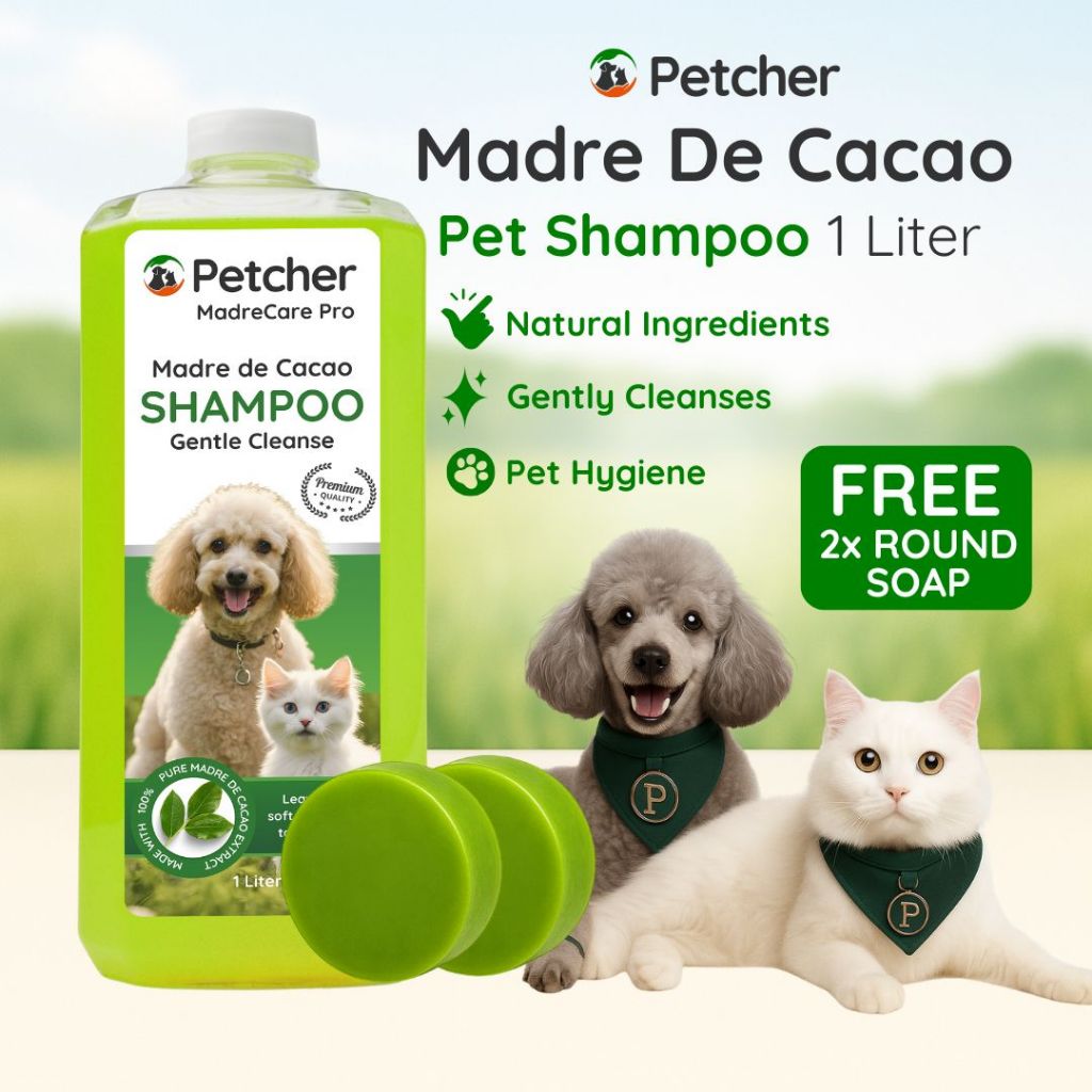 Petcher Madre De Cacao Pet Shampoo 1 Liter Citronella Scent with Free ...