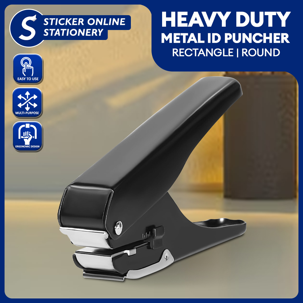 Heavy-Duty Metal ID Hole & Rectangle Puncher 3x13mm Slot & 5mm Round ...