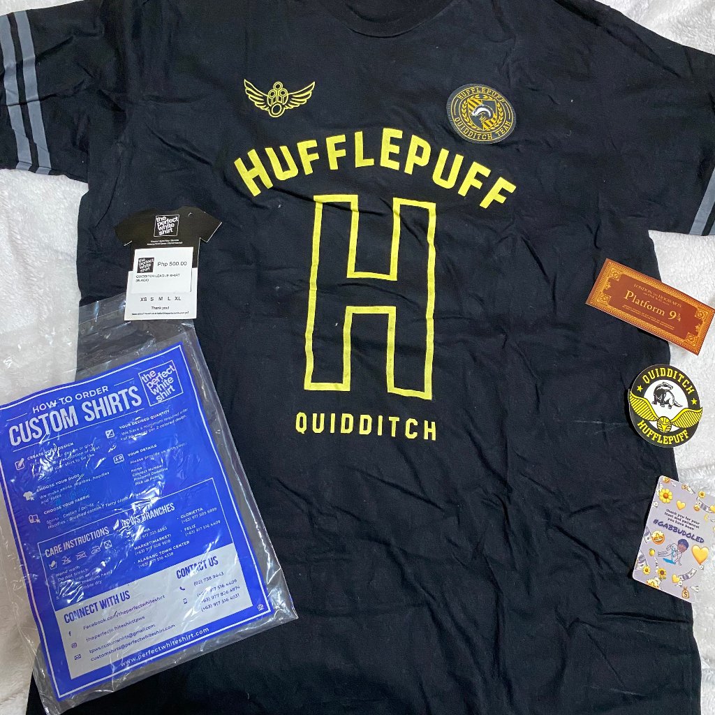 [FREE STICKERS] Hufflepuff Graphic Tee Perfect White Shirt Quidditch ...