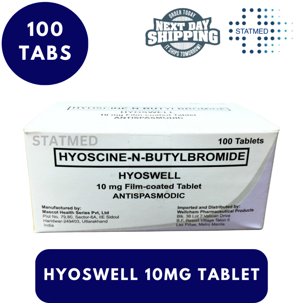 Hyoswell Hyoscine 10mg Tablet Buscopan Alternative l 20, 50 & 100 Tabs ...