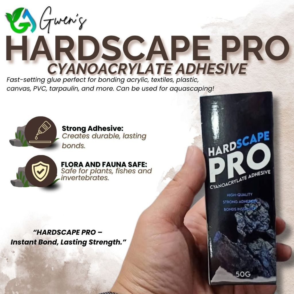 HARDSCAPE PRO Cyanoacrylate Adhesive 50g – Super Strong Fast-Drying All-Purpose Glue for ...