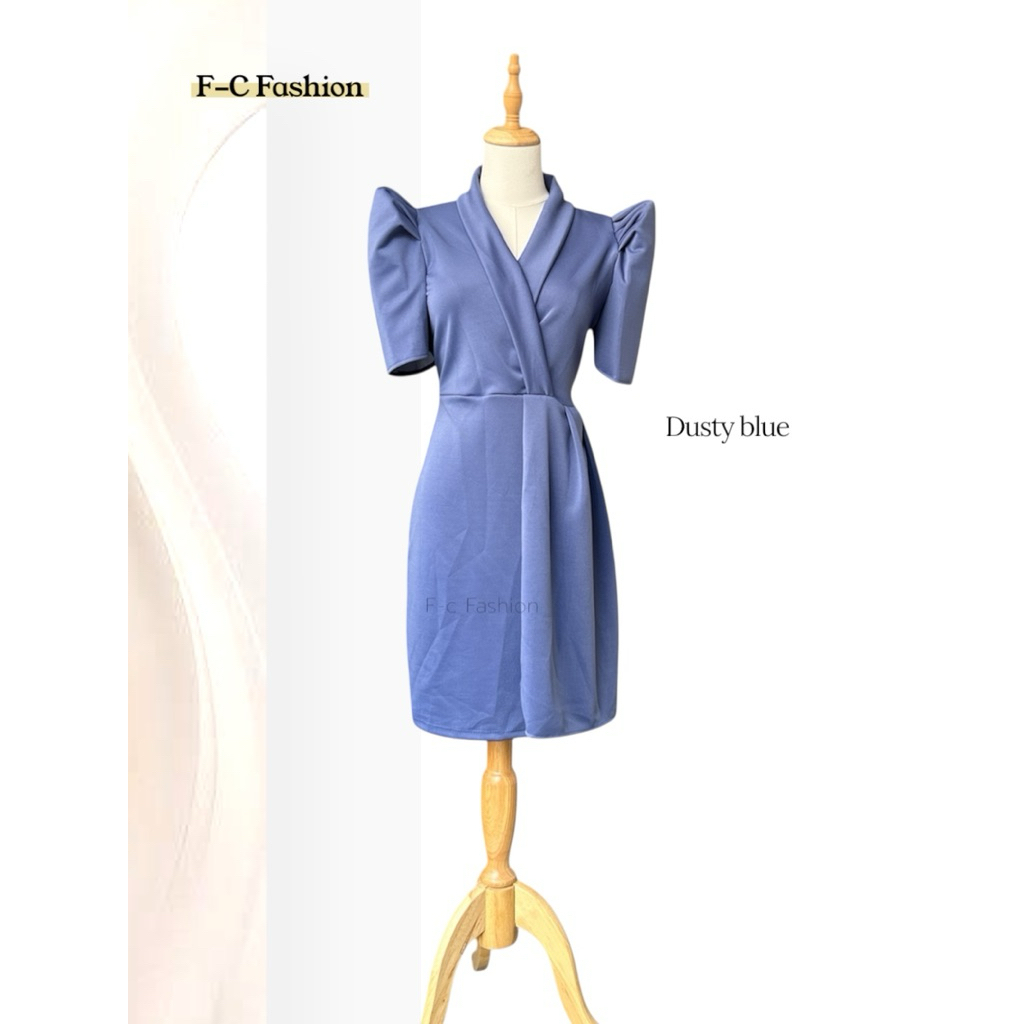 Overlap Dona Filipiniana midi Sculpted Modern Filipiniana Dress in ...