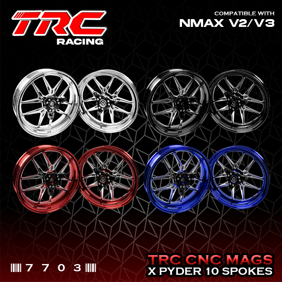 TRC CNC XPYDER 10 SPOKES MAG WHEELS (3.0 F x 3.5 R 13) for NMAX V2/V3 ...