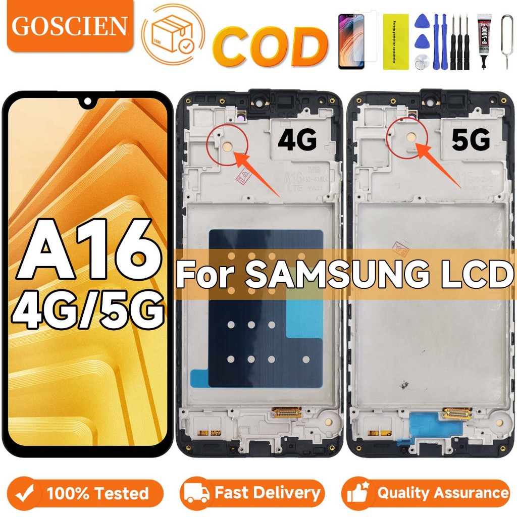 AMOLED/TFT For Samsung A16 4G 5G LCD Display SM-A165F/DS SM-A166F/DS SM ...