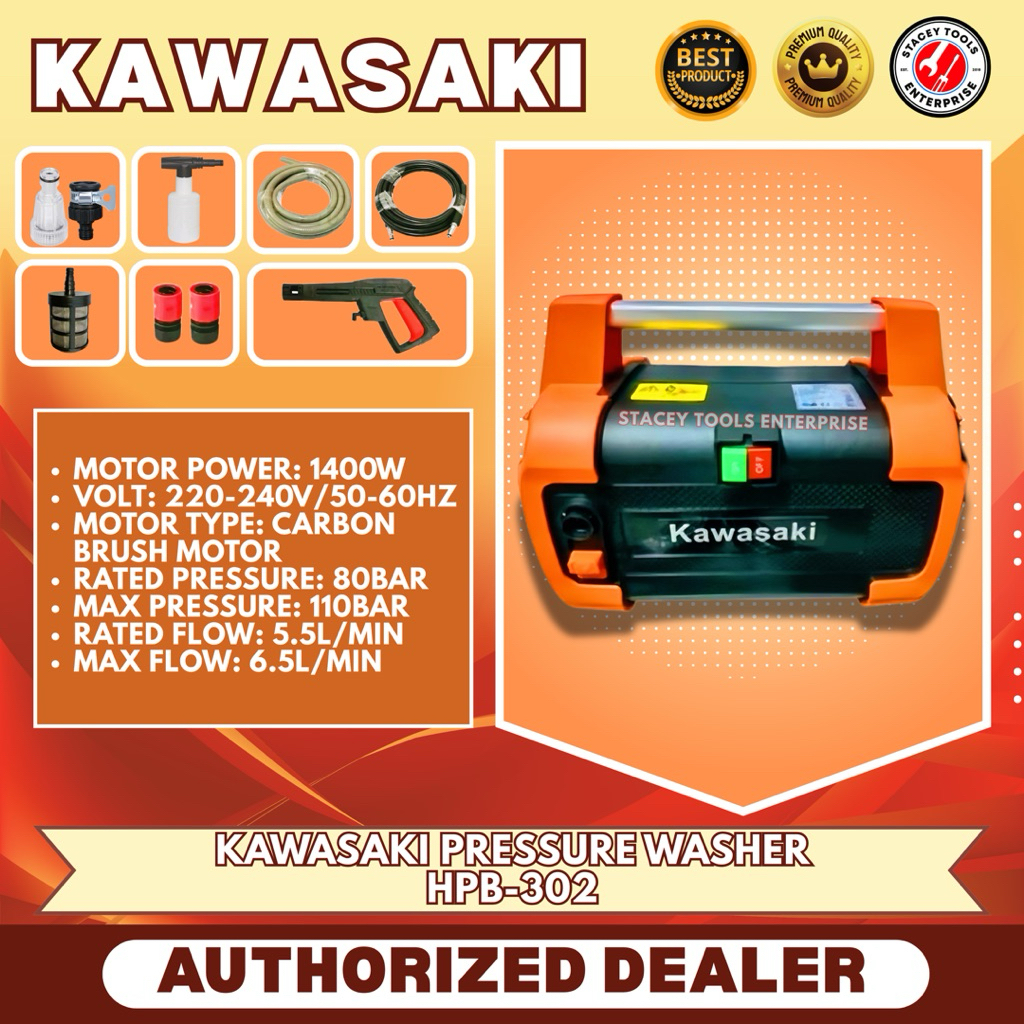 Kawasaki Pressure Washer HPB-302 & HPB-303 hpb302 hpb302 hpb 303 ...