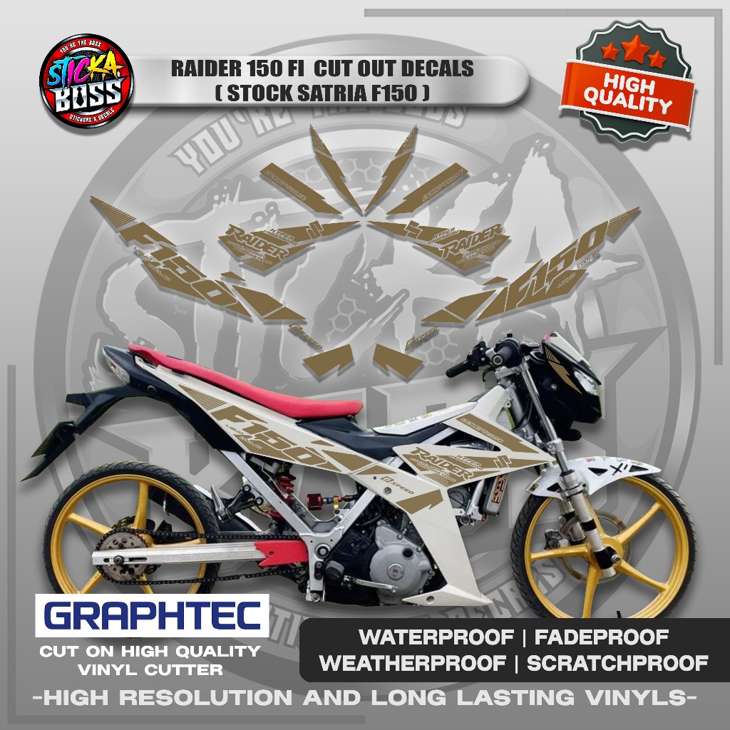 RAIDER 150 FI CUT OUT DECALS ( STOCK SATRIA F150 ) | VINYL WATERPROOF ...