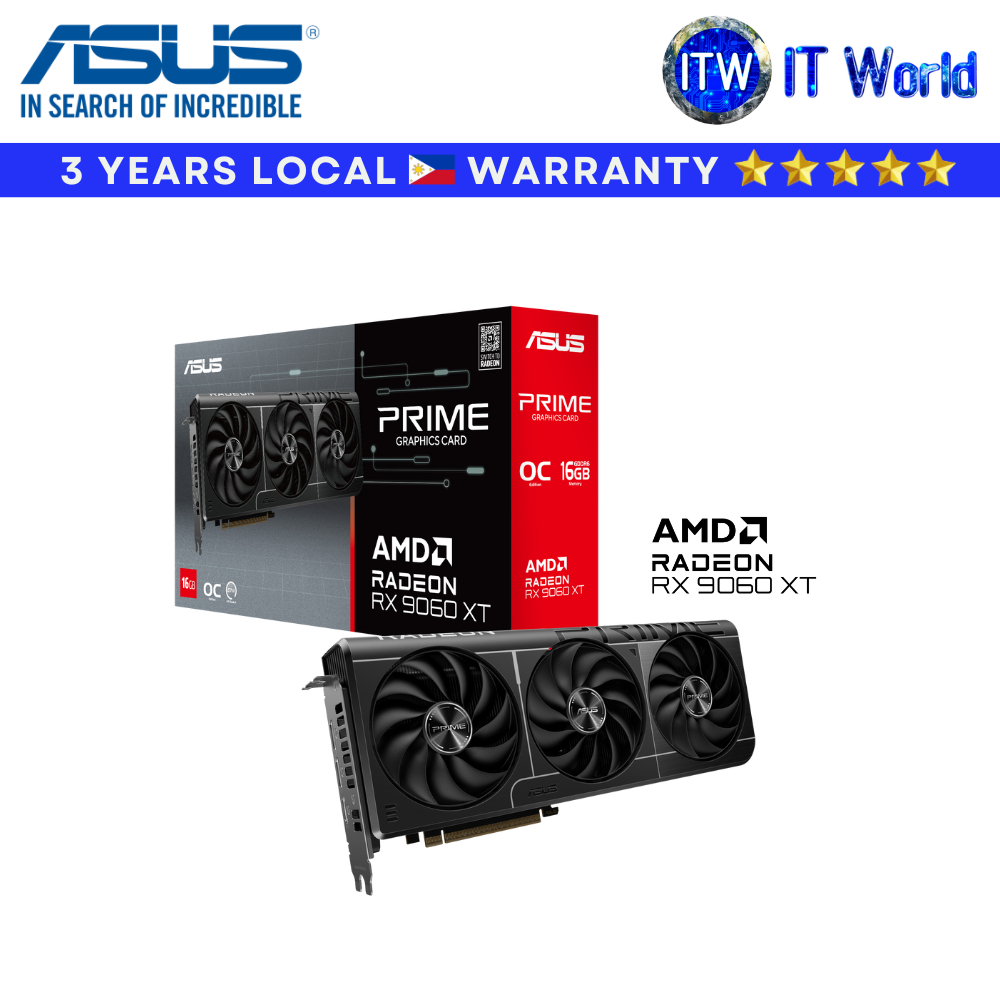Itw | ASUS RX9060 XT 16GB GDDR6 OC Prime AMD Radeon Graphic Card (PRIME ...