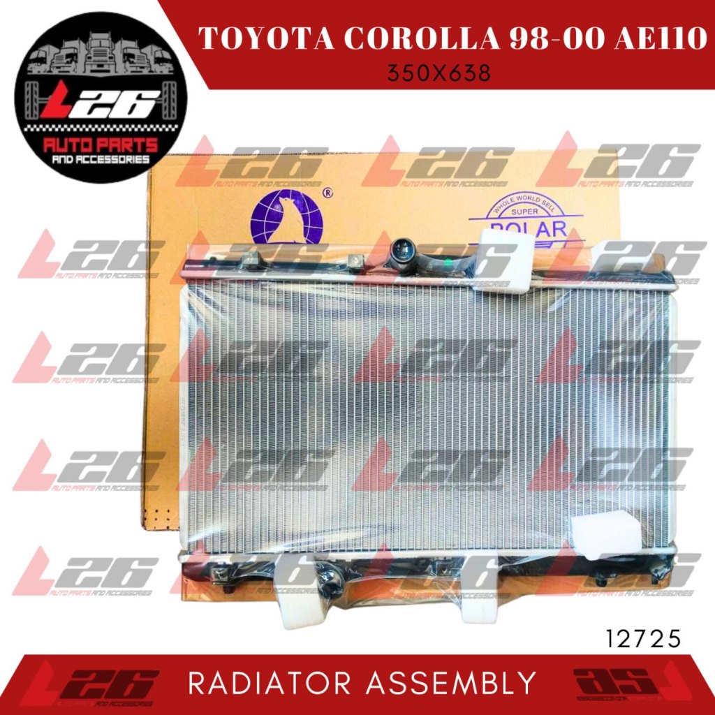 12725 Toyota Corolla AE110 1998-2000 Radiator Assembly A/T 350x638 PA22 ...