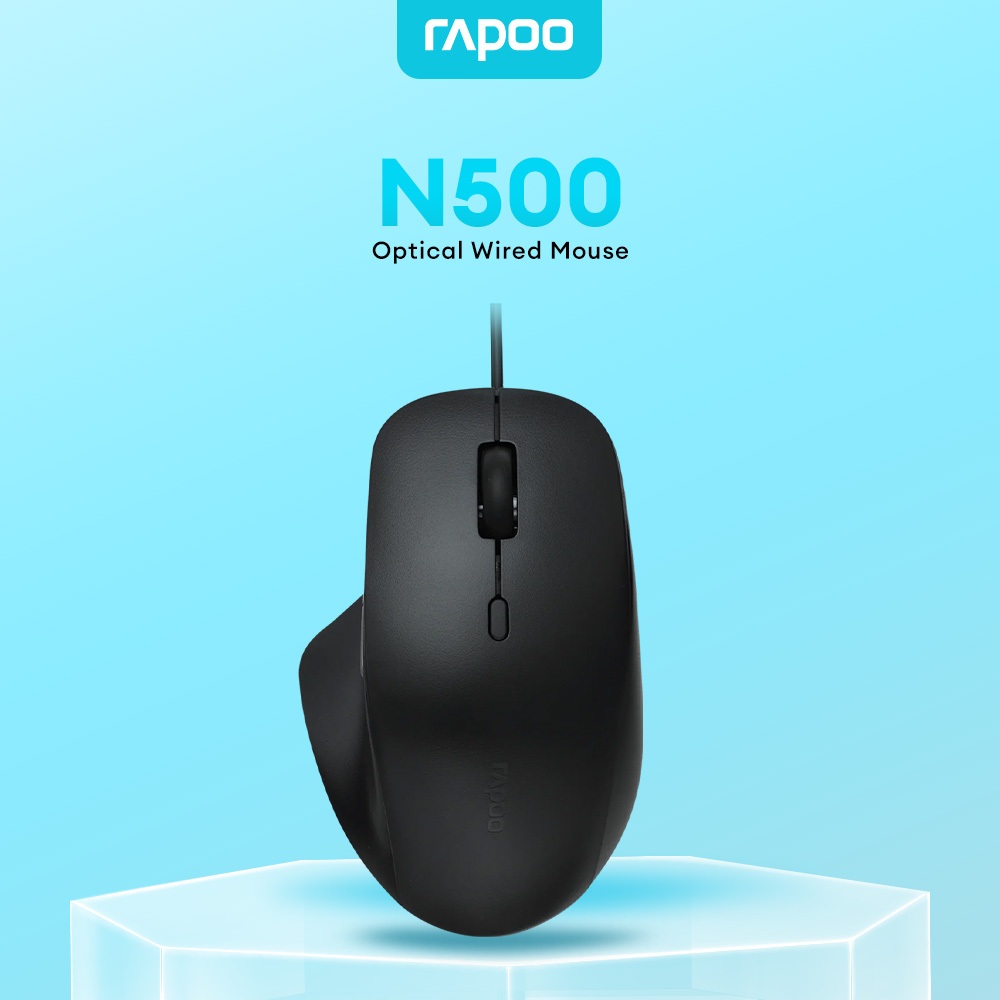 Rapoo N500 Optical Wired Mouse (Black) | Shopee Philippines