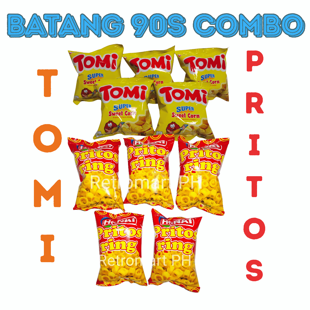 5 Packs Tomi Super Sweet Corn & 5 Packs Pritos Ring Batang 90s Classic ...