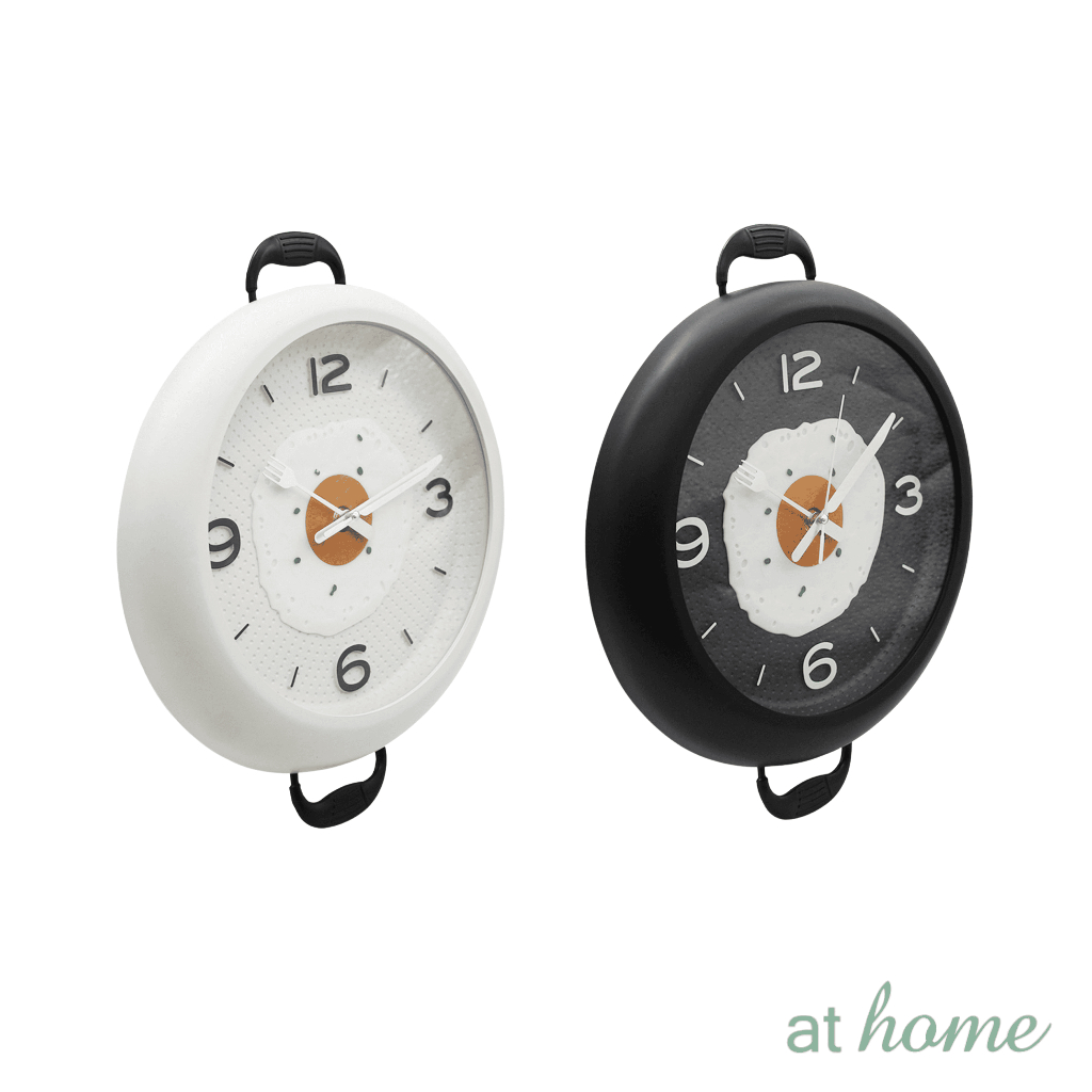 AT HOME Clock Essential Kitchen Pan Egg Design Sweep Mechanism Silent ...