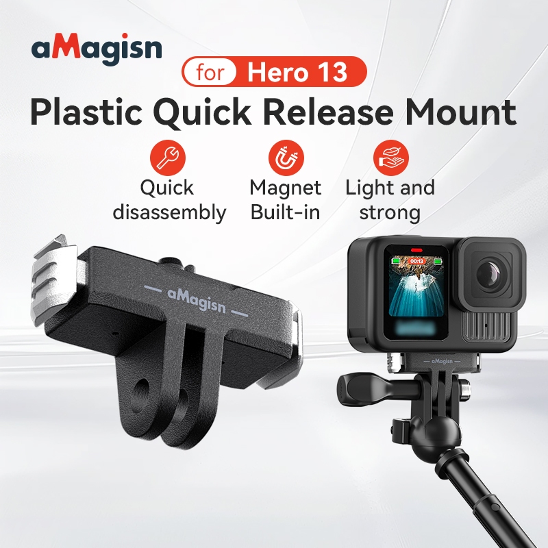 aMagisn GoPro Hero 13 Quick Release Magnetic Mount with Shock-Absorbing ...