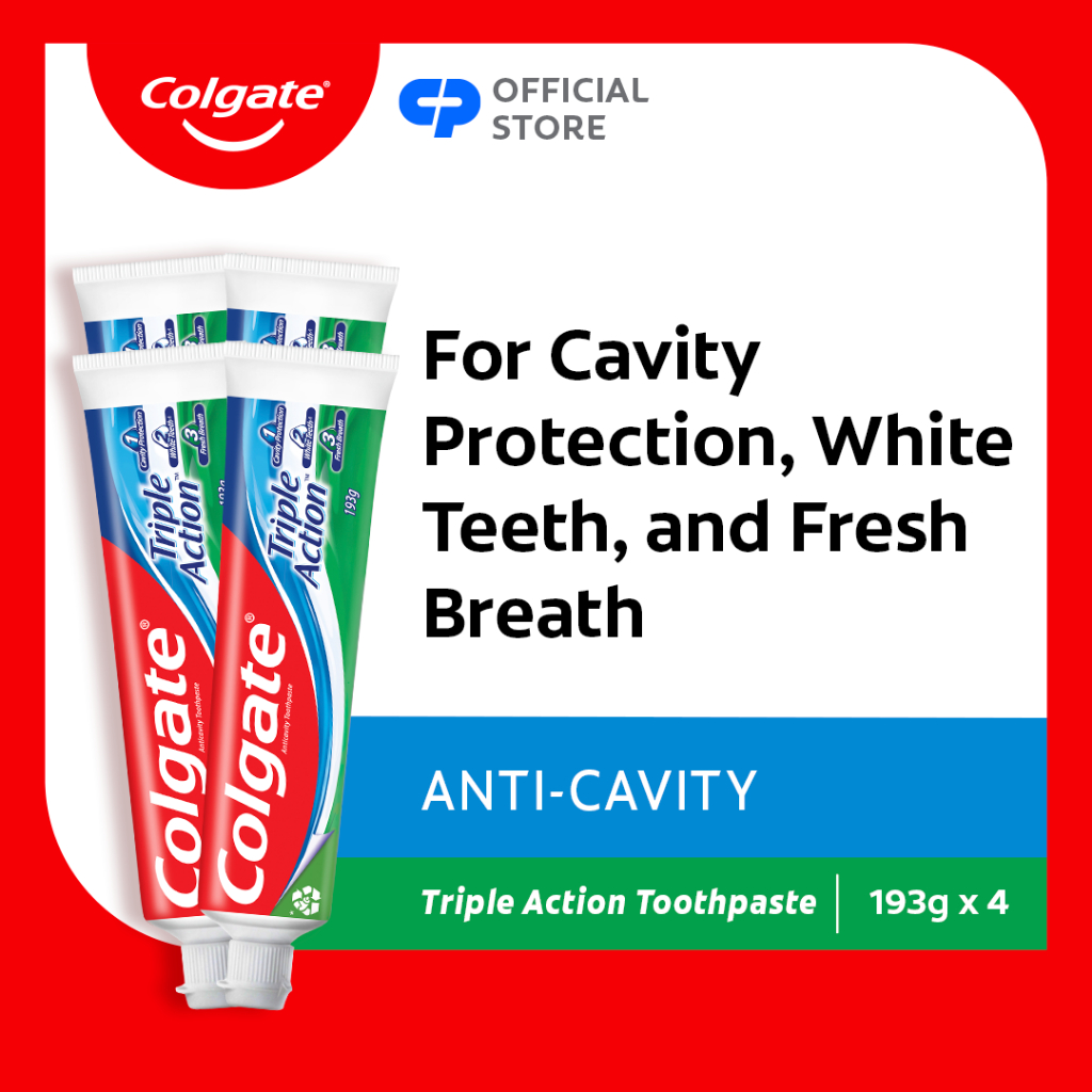 Colgate Triple Action Anti-Cavity Family Toothpaste 193g Value Pack of ...