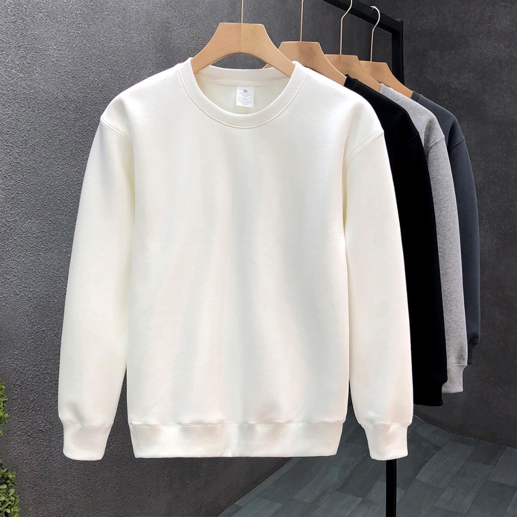 new plain pullover crew neck sweater for men women unisex cod | Shopee ...