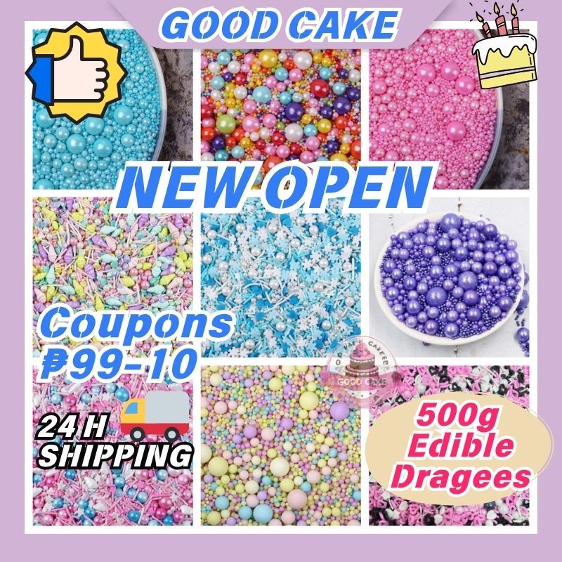【Local 】500g Cake Sprinkles Dragees white Pearl Cake Decoration styles ...