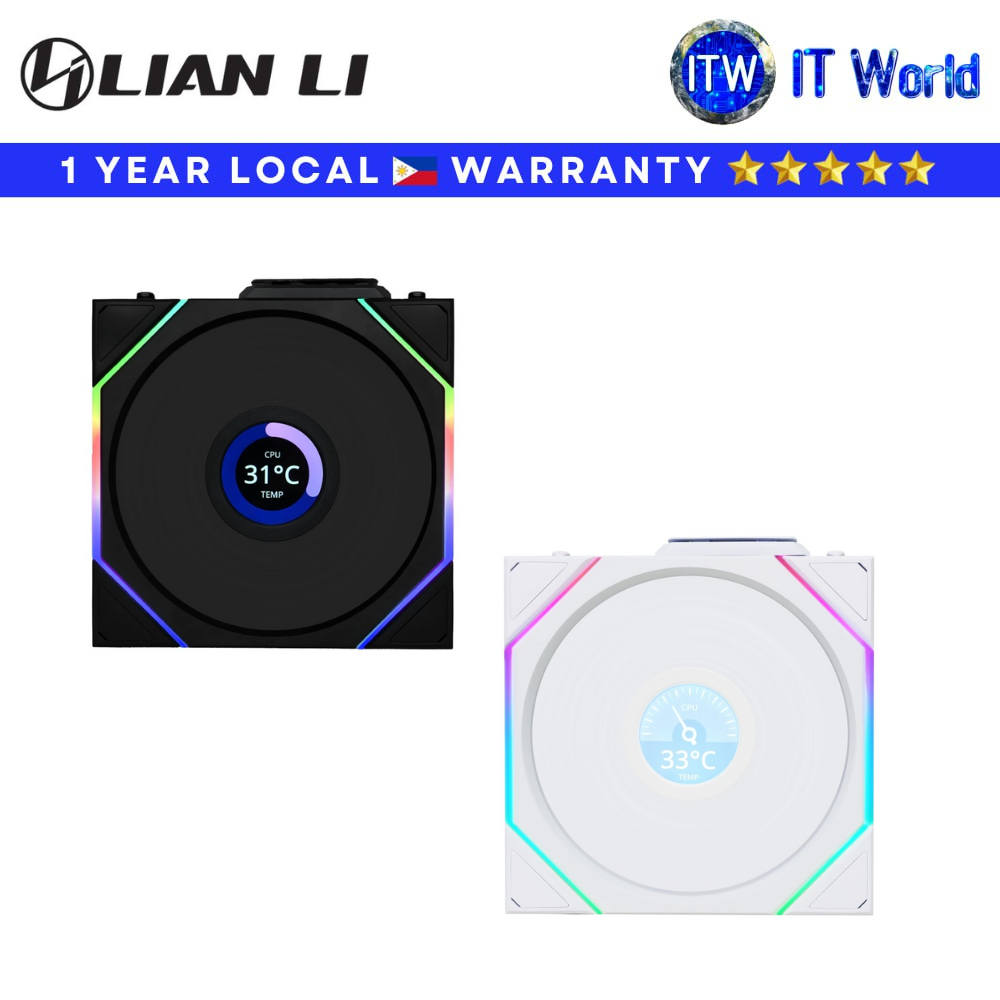 Lian Li Computer PC Fan 1x120mm UNI FAN TL Reverse Wireless LCD RGB ...