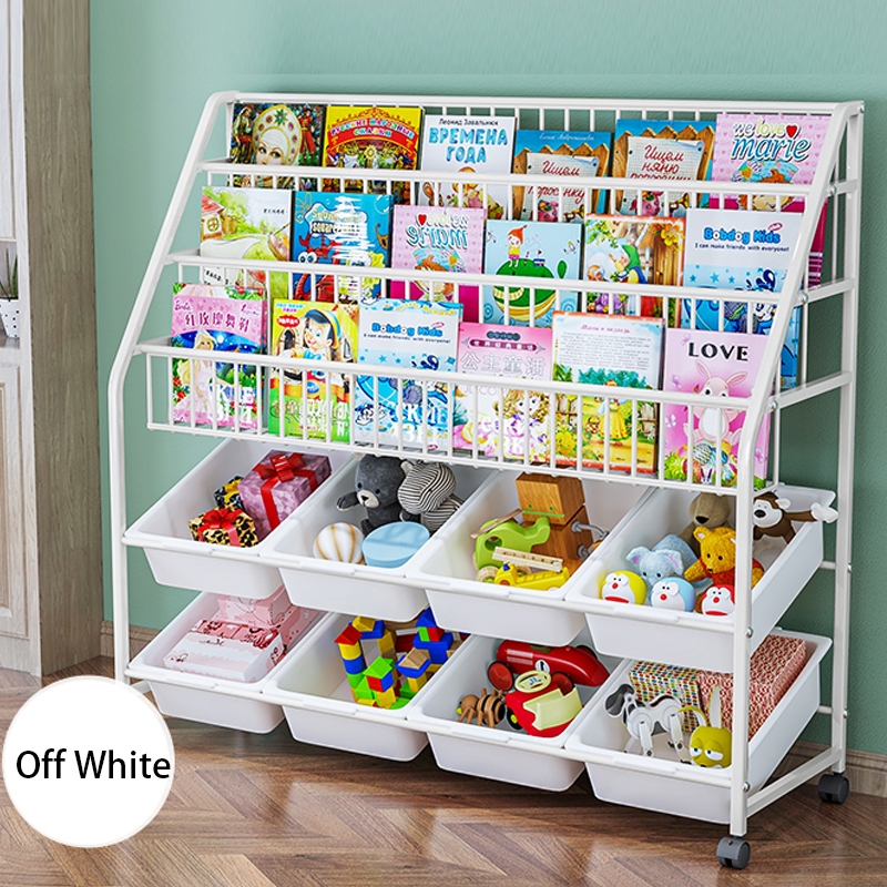 【With Boxs】Children's Toy Storage Rack Kids BookShelf School Multi ...