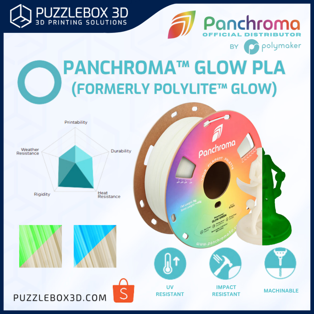 Polymaker Panchroma Glow PLA 3D Printing Filament Glow effect Color ...