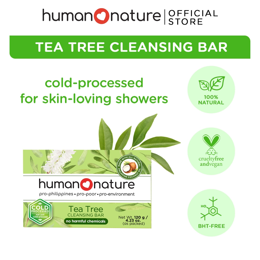 Human Nature Natural Cleansing Bar Tea Tree 120g | Aromatic Cold ...