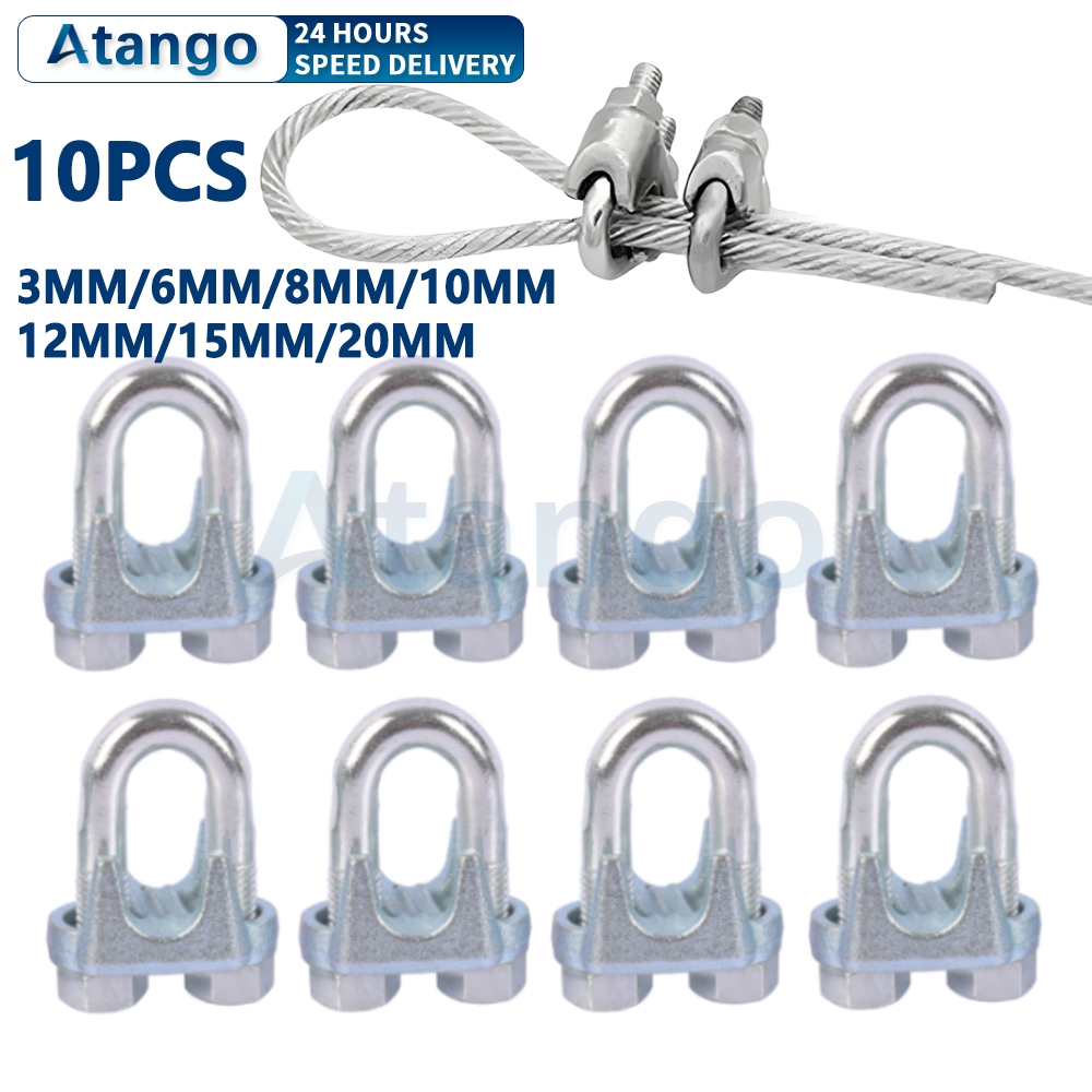 10pcs Steel Cable Clip 3mm-12mm Wire Rope Clip Cable U Clamp Wire Rope ...