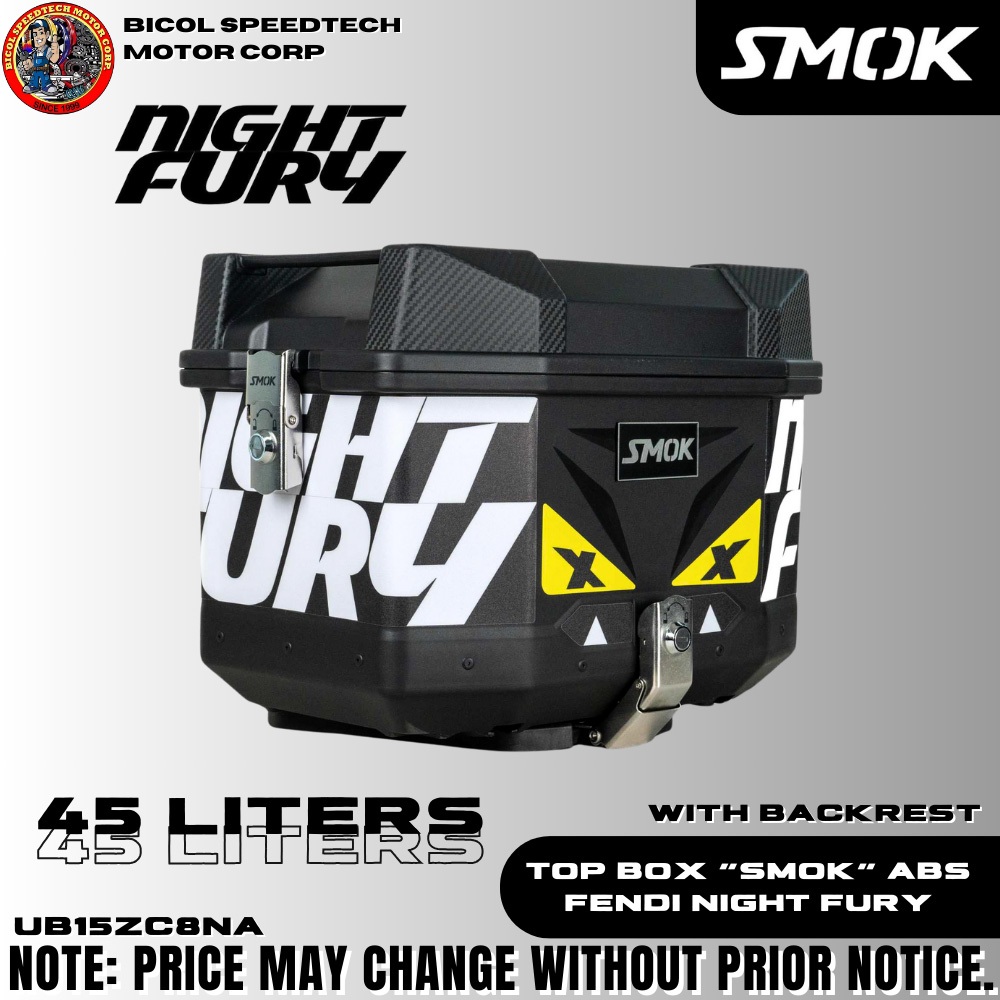 SMOK 45L TOP BOX ""SMOK"" ABS FENDI NIGHT FURY W/ BACKREST (UB15ZC8NA ...