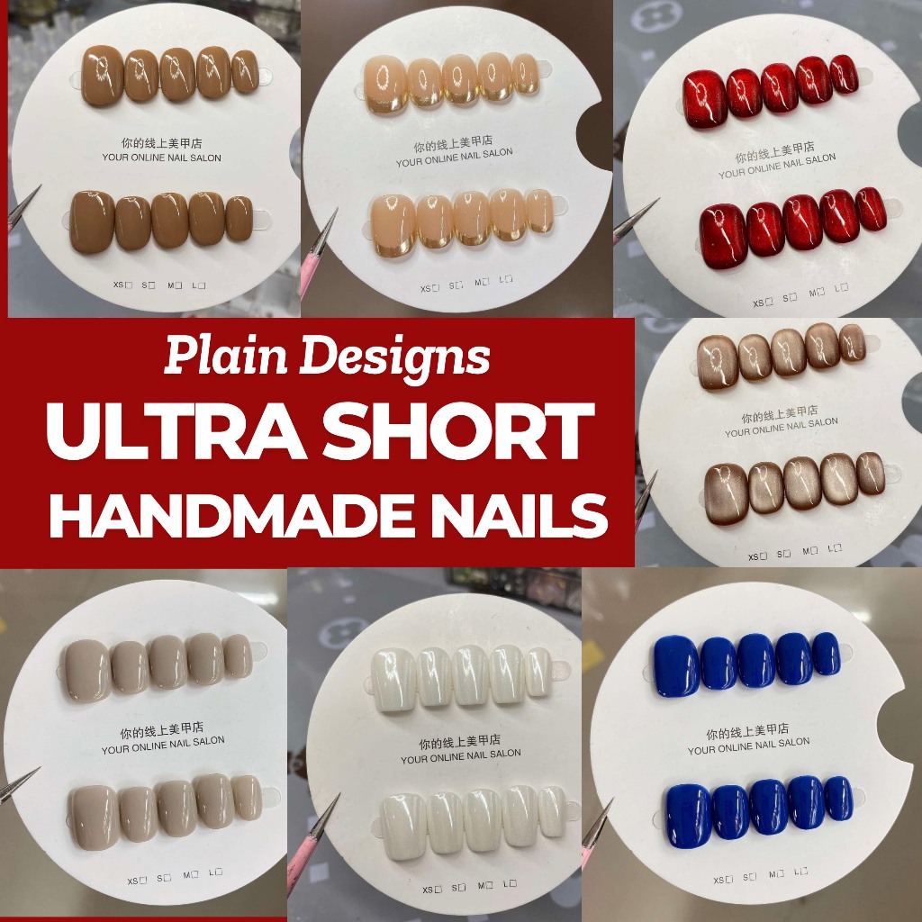 [SUGARGLAM EXCLUSIVE DESIGNS] ULTRA SHORT PLAIN COLOR NAILS | Shopee ...