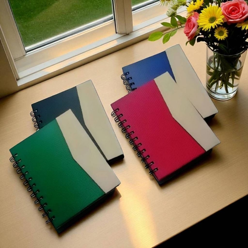 A6 Spiral Magnetic Lock Eco Notebook with Mini Memo Pad Sticky Notes ...