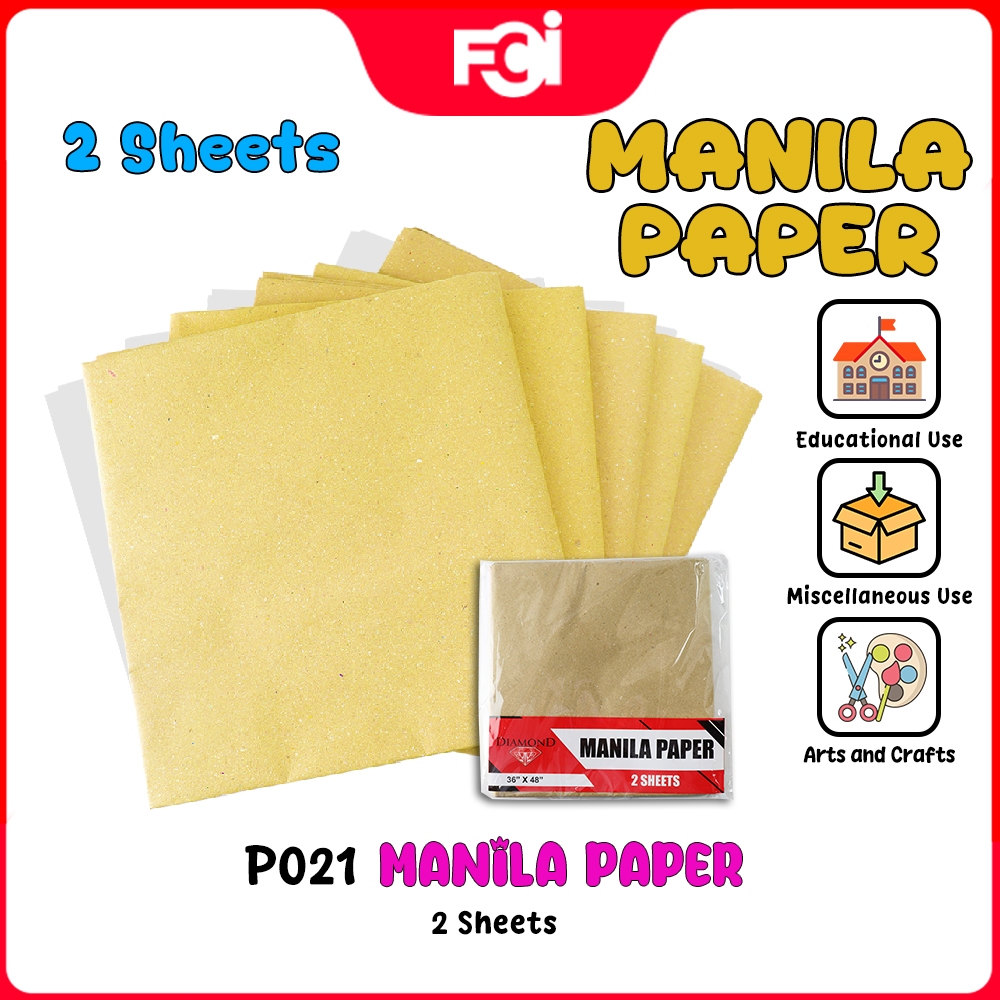 FCI Manila paper 36x48 size set 2 pcs by Pack Folded by 4 Eco-Friendly ...