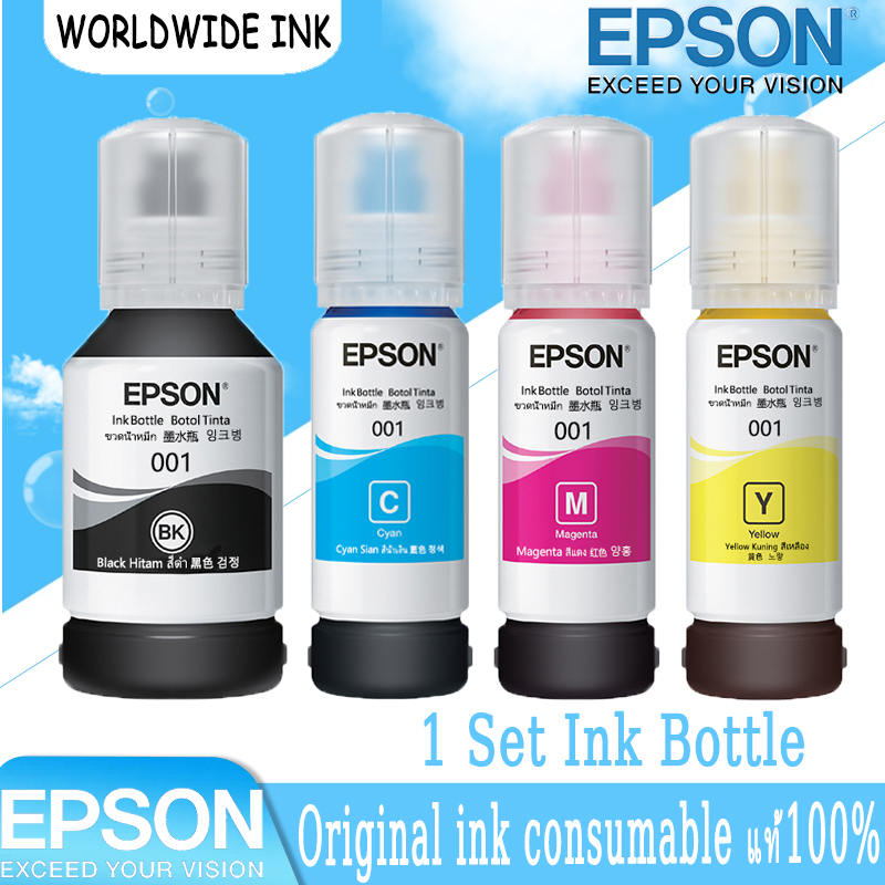100% Original Dye.Epson 001 ink .printer ink L4150, L4160, L4260, L4266 ...