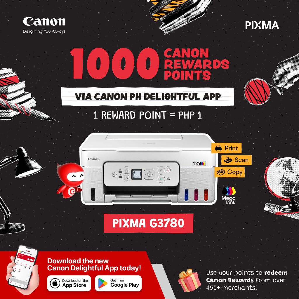 Canon Printer PIXMA G3780 Print, Scan, Copy Wireless USB 2.0 LCD (Mono ...