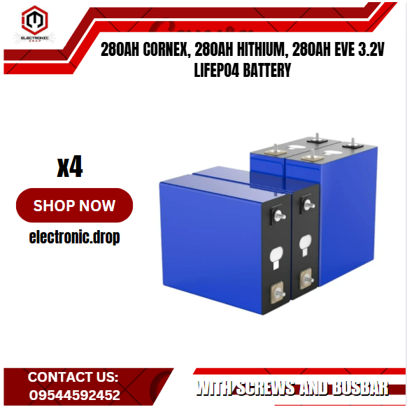 BRANDNEW 280AH EVE, HITHIUM 280AH & 280AH CORNEX Prismatic LiFePO4 Lithium Ion Battery (4PCS ...