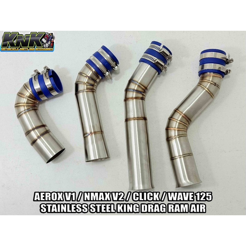 KING DRAG STAINLESS STEEL RAM AIR FOR AEROX V1 NMAX V2 CLICK WAVE 125 (100% THAI MADE) | Shopee ...