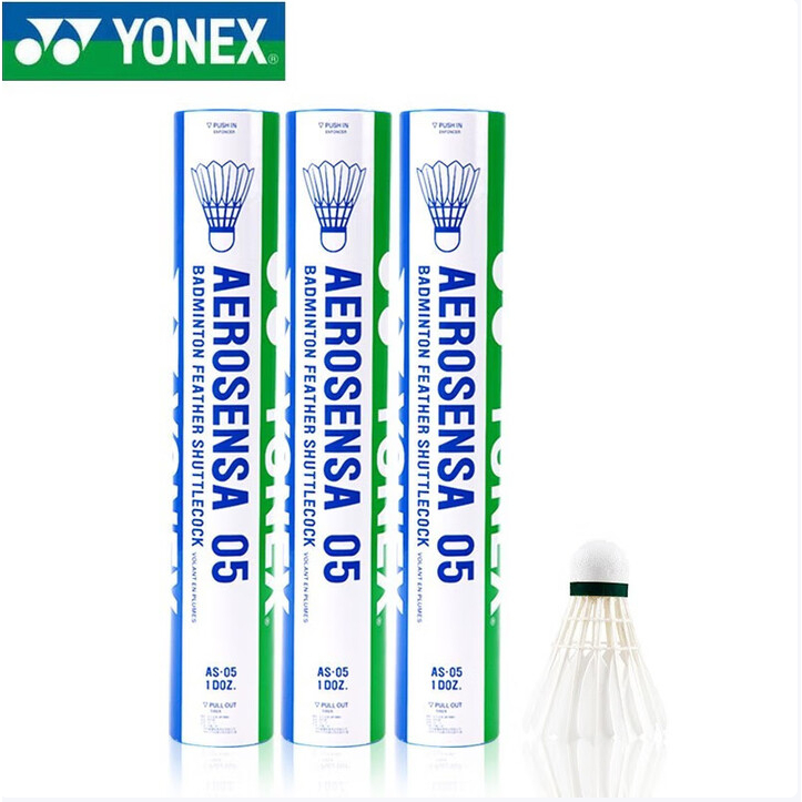 YONEX Aerosensa 05 Stable and Playable 12-Pack Training Competition Balls Special Duck Feathers ...