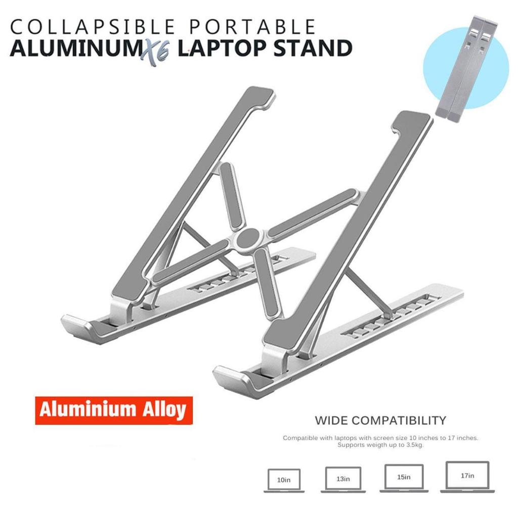 Universal Aluminum Alloy X6 Laptop Stand Adjustable Bracket Collapsible ...