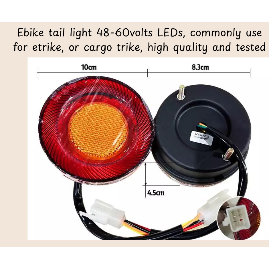 Ebike tail light 48-60volts LEDs, commonly use for etrike, or cargo ...