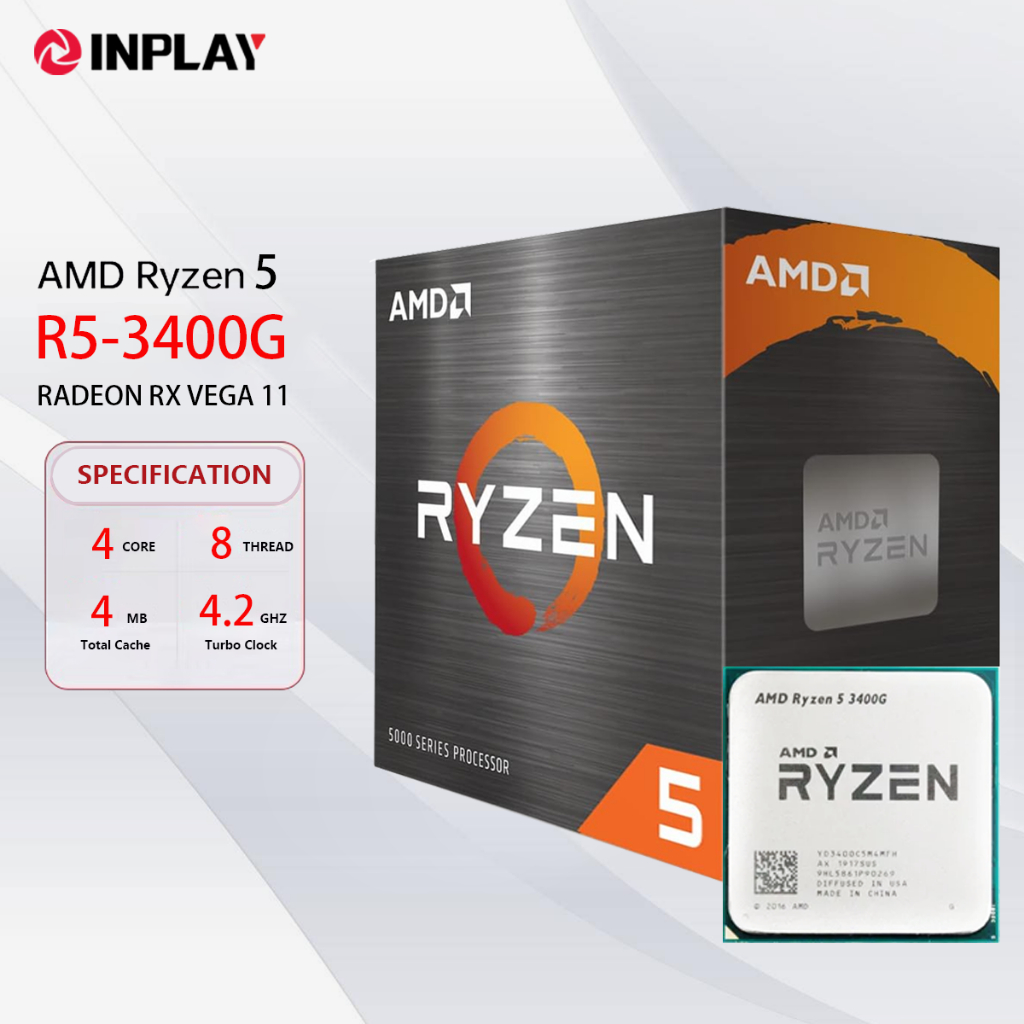 AMD RYZEN 5 3400G Desktop Processor 4 Core 8 Thread 3.7Ghz Build-in ...