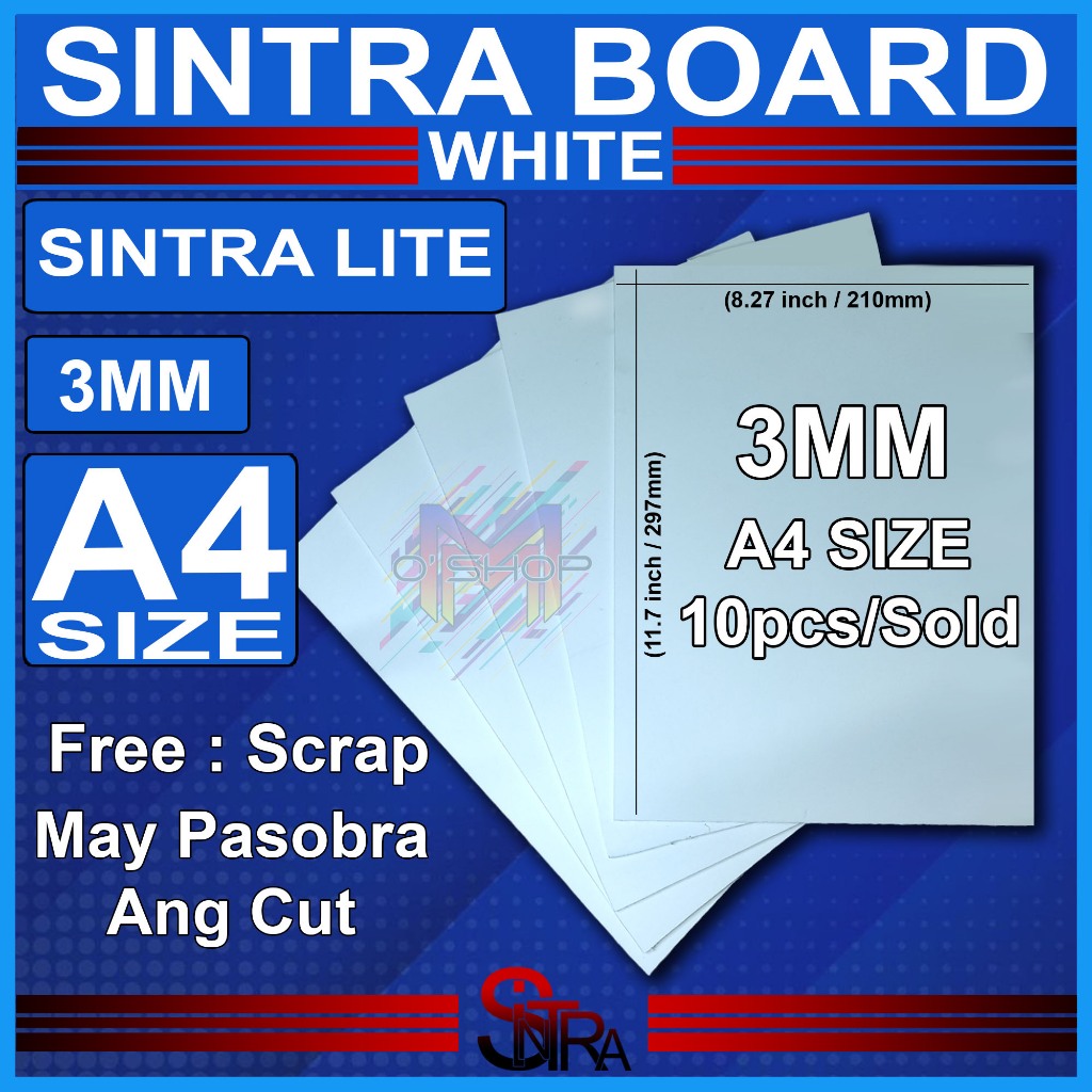 10pcs 3mm A4 Size SINTRA BOARD LITE WHITE (FREE : SCRAP) | Shopee Philippines