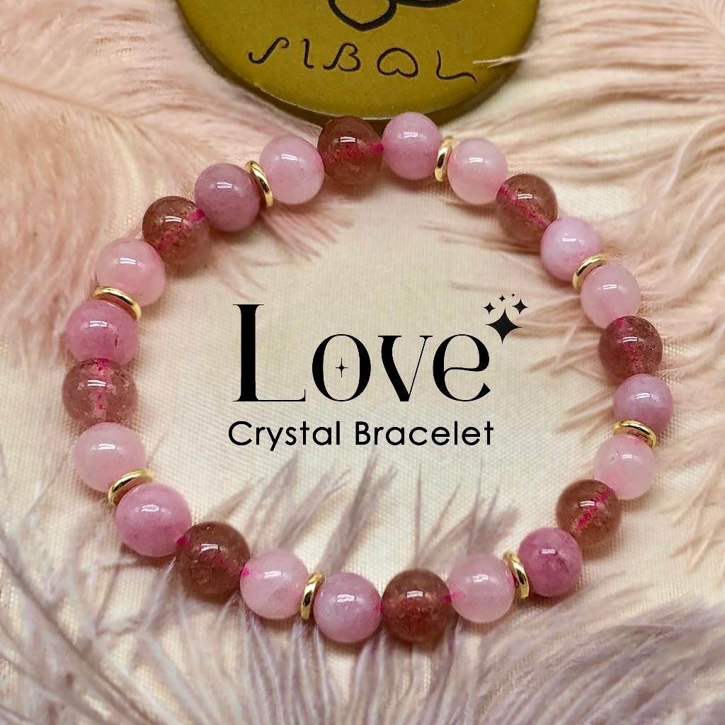 LOVE BRACELET (Stone of Love) Rose Quartz Strawberry Kunzite Crystal ...