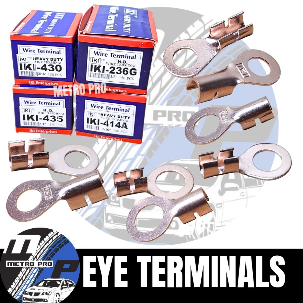 IKI Wire Eye Terminals(5/16" 3/8" 1/4" 3/16")Copper Heavy Duty(150pcs ...