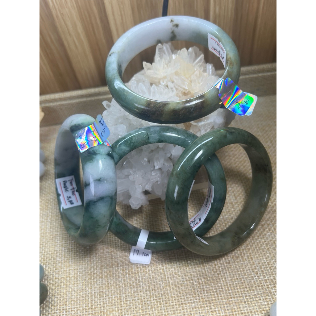 Burmese ImperialGreen Jadeite Jade assorted sizes bangle | Shopee ...