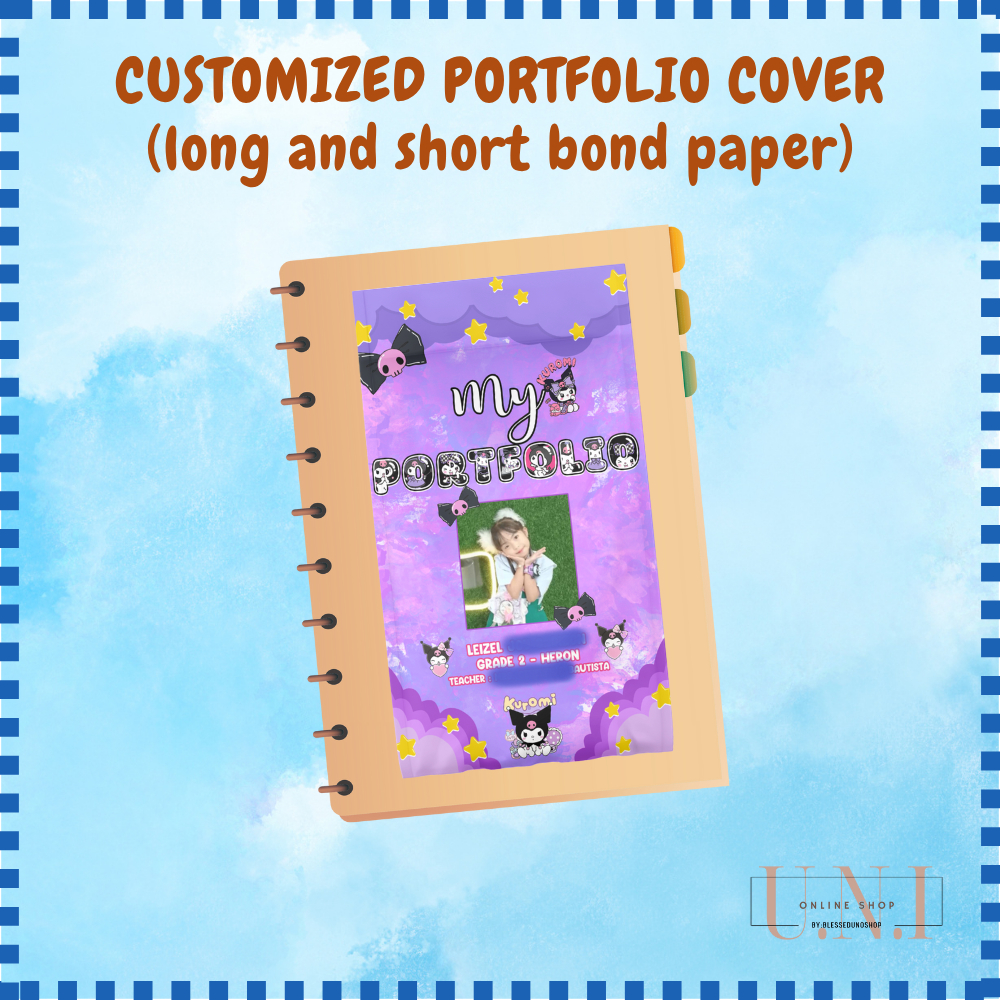 CUSTOMIZED PORTFOLIO FOLDER COVER SHEET (Long or Short Bond Paper only ...