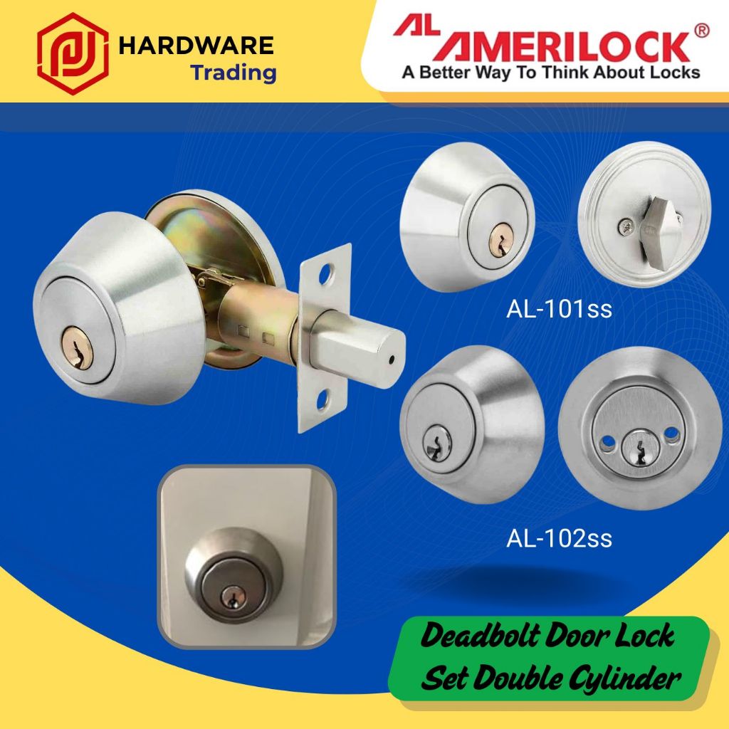 AMERILOCK Deadbolt lock set stainless steel ( AL 102 ,AL 101 ) | Shopee ...