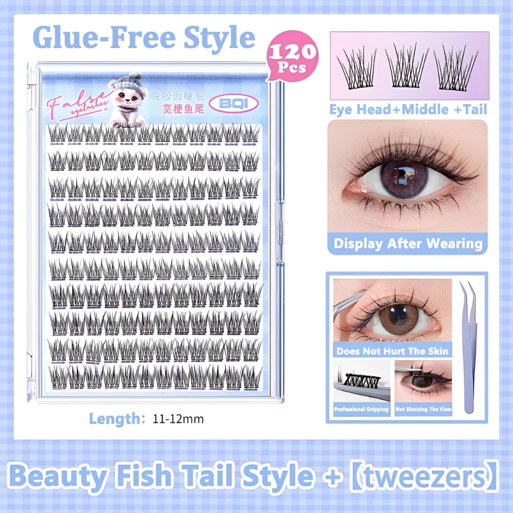 120 Cluster False Eyelashes Without Glue Self-Adhesive New Upgraded ...