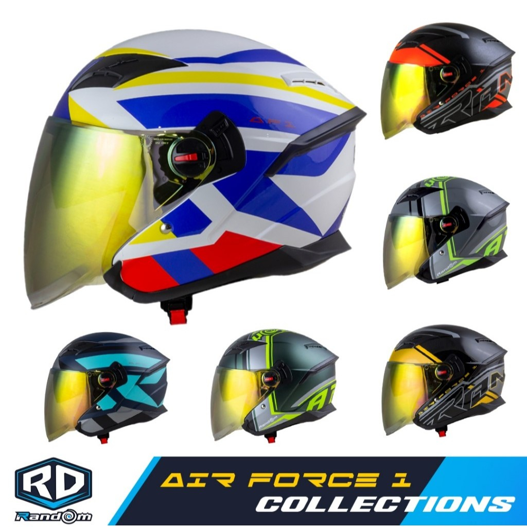 RD Random ''AIR FORCE 1'' Half-Face Helmet | Shopee Philippines