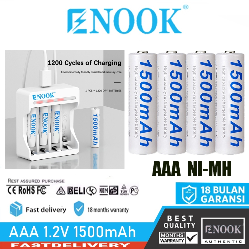 Original Enook Rechargeable Battery AAA/AA 1.2V Ni-MH 1500mAh/3500mah ...