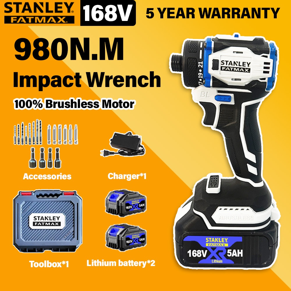 STANLEY Cordless impact drill Brushless 980NM 3in1 Electric Screw ...