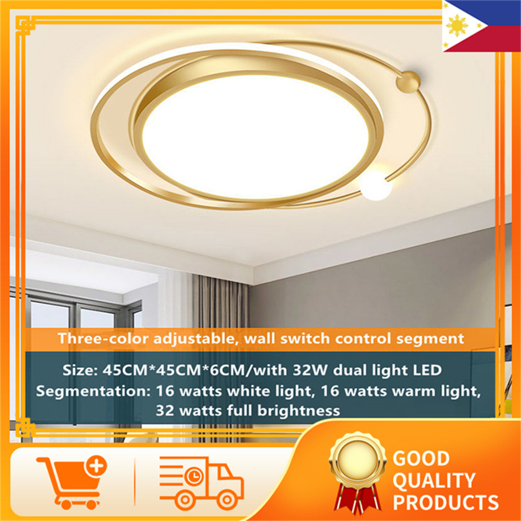 【Manila Stock】Tricolor Nordic Ceiling Light Bedroom Center Light ...