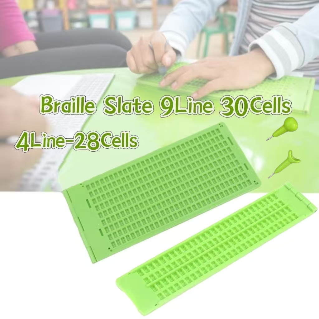 4-line 28/9-line 30Grid Braille Writing Board Portable Plastic Stylus ...