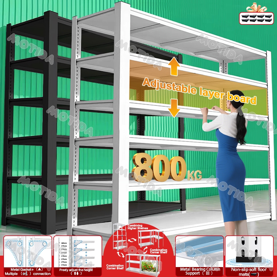 200*200 Metal Rack Steel Rack 6 Layer Boltless Rack Storage Shelf Metal ...