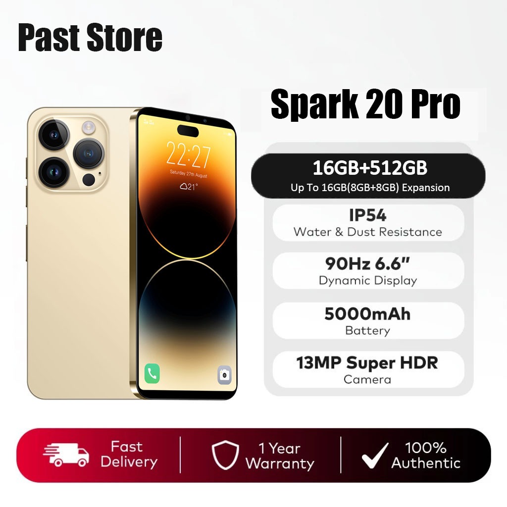 New Spark 20 Pro Cellphone 16GB+512GB DTS Dual Channel Speaker Smart ...